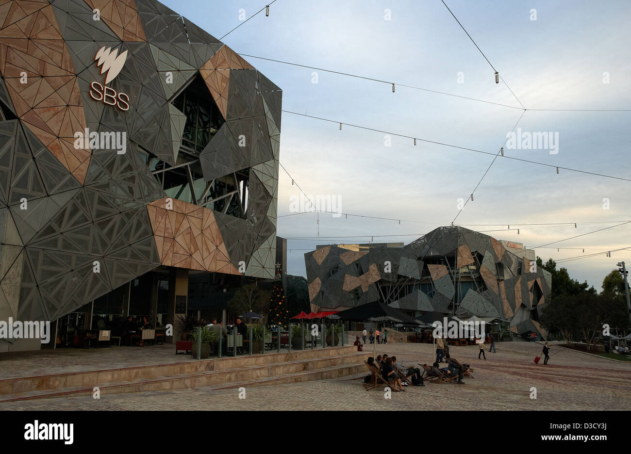 Melbourne, Australia, Alfred Deakin Building with the SBS studios at ...