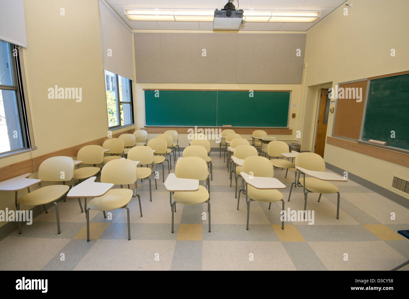 Empty college classrooms in university Stock Photo - Alamy