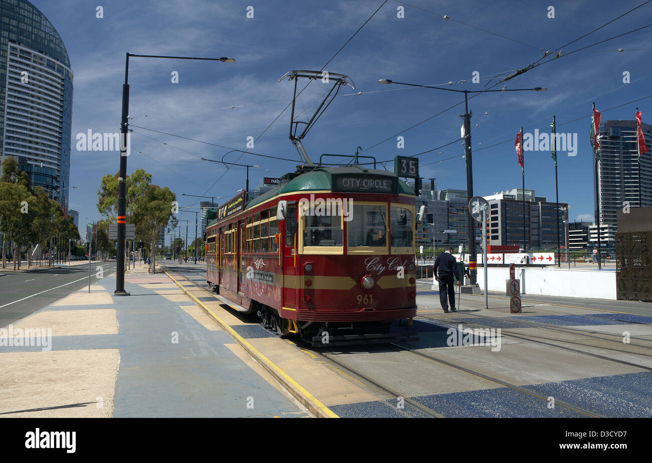 Melbourne, Australia, a historic tram in the Docklands Stock Photo - Alamy