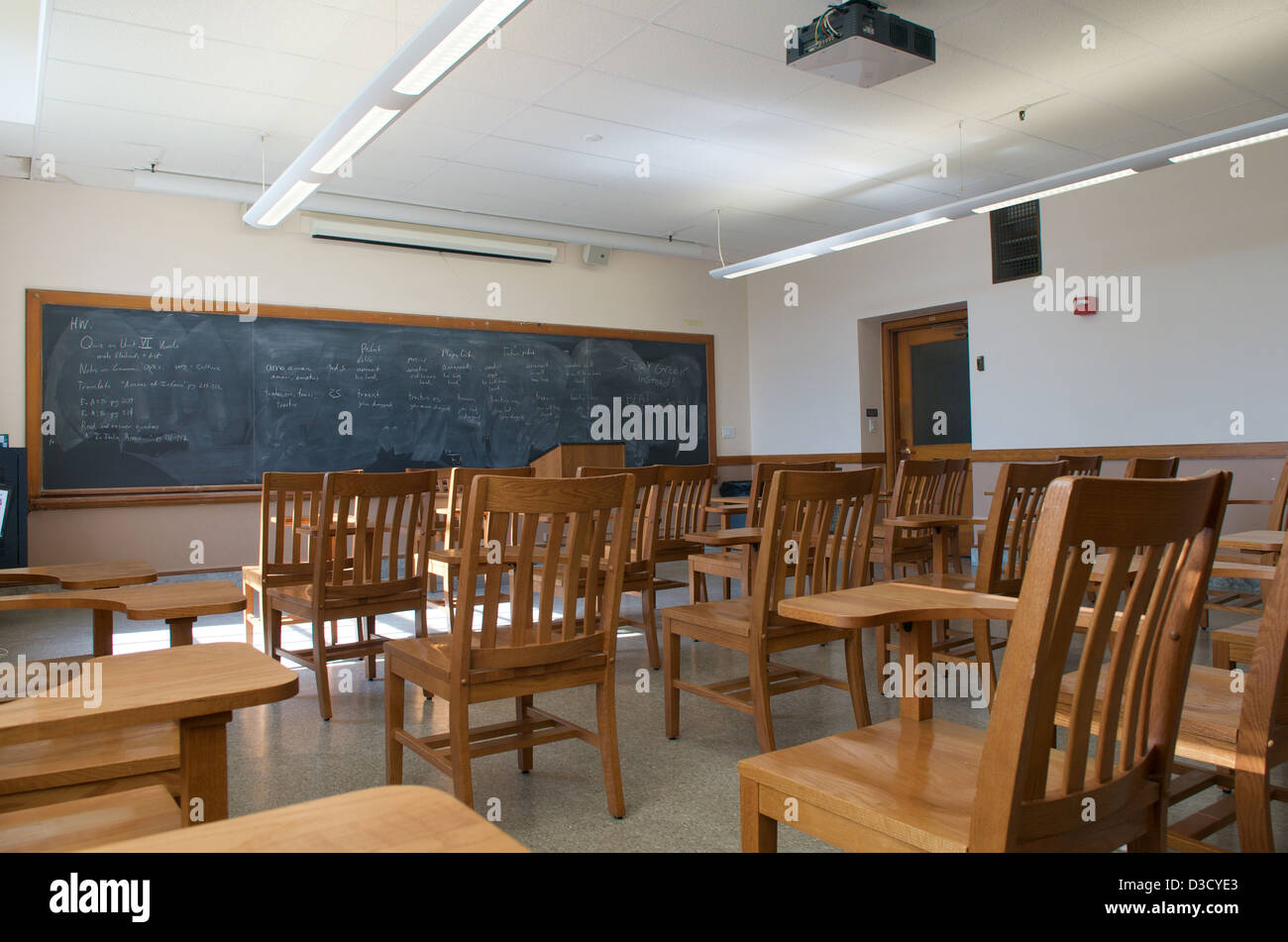 Empty college classrooms in university Stock Photo - Alamy