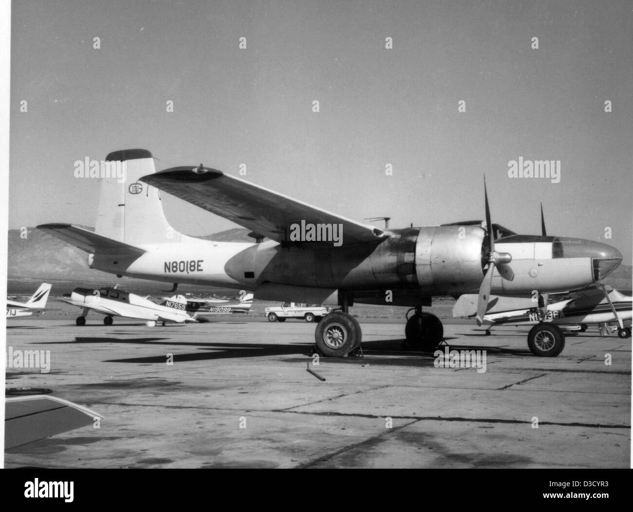 The Douglas A-26C Invader, captured here as N8018E in Mojave, was a ...