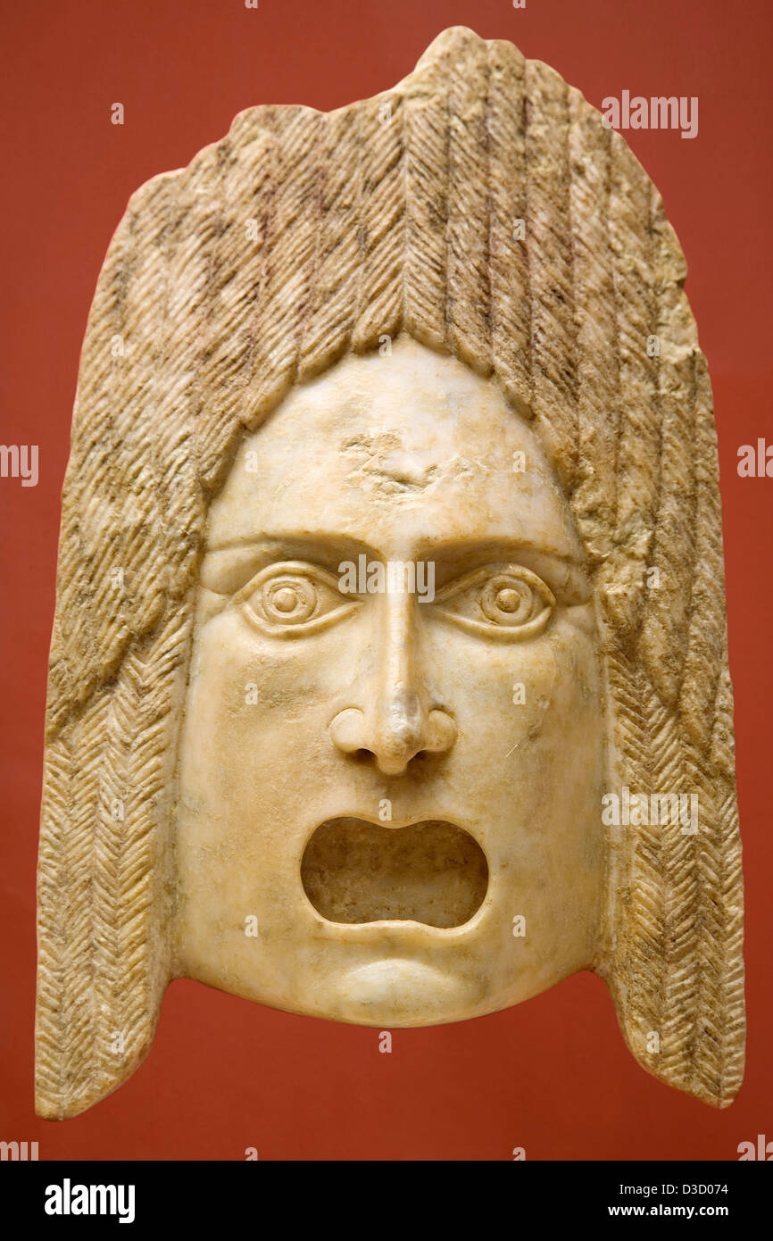 Actor with Mask Roman marble sculpture Municipal Museum Palacio de ...