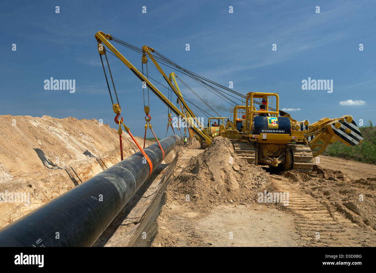 Schulzendorf, Germany, the OPAL gas pipeline with lower side tree ...