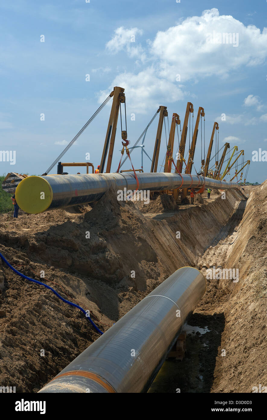 Schulzendorf, Germany, the OPAL gas pipeline with lower side tree ...