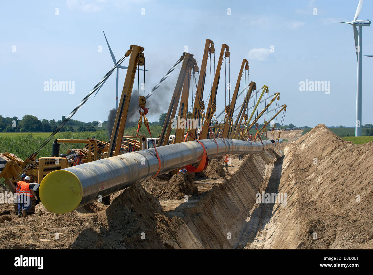 Schulzendorf, Germany, the OPAL gas pipeline with lower side tree ...