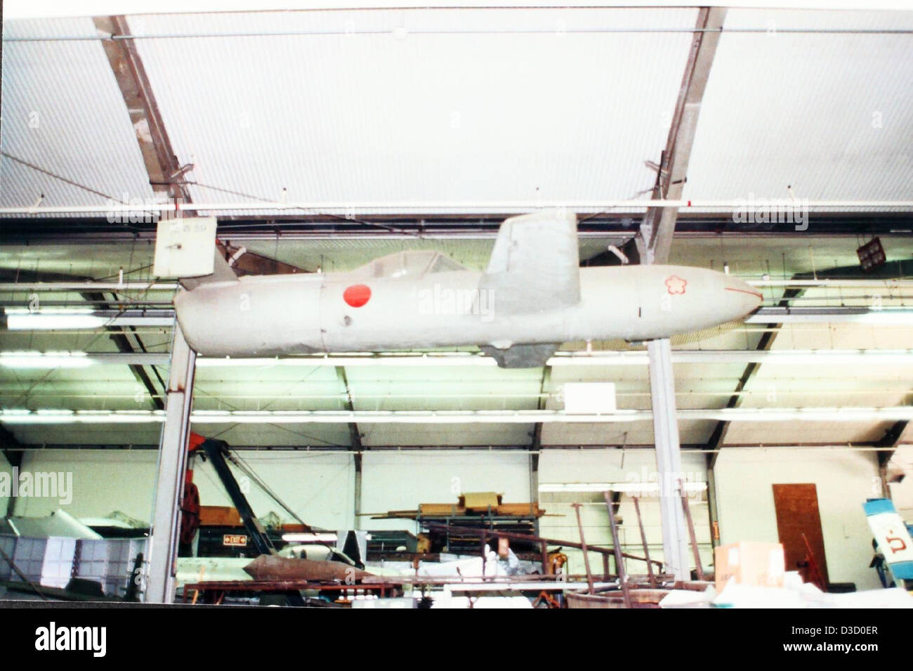 The Yokosuka MXY-7 Ohka, a Japanese suicide attack aircraft, is shown ...