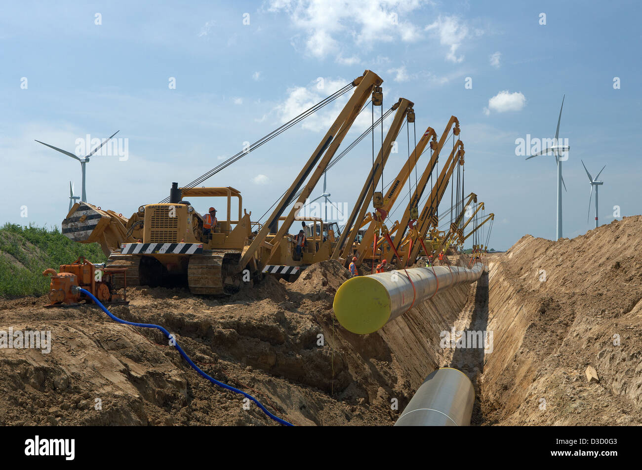 Schulzendorf, Germany, the OPAL gas pipeline with lower side tree ...