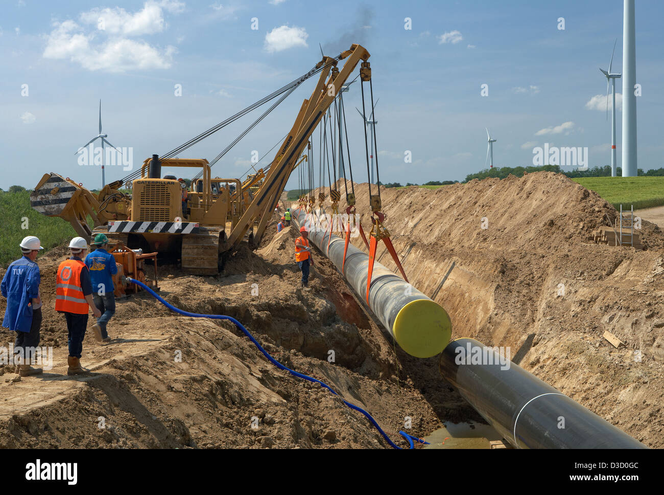 Schulzendorf, Germany, the OPAL gas pipeline with lower side tree ...