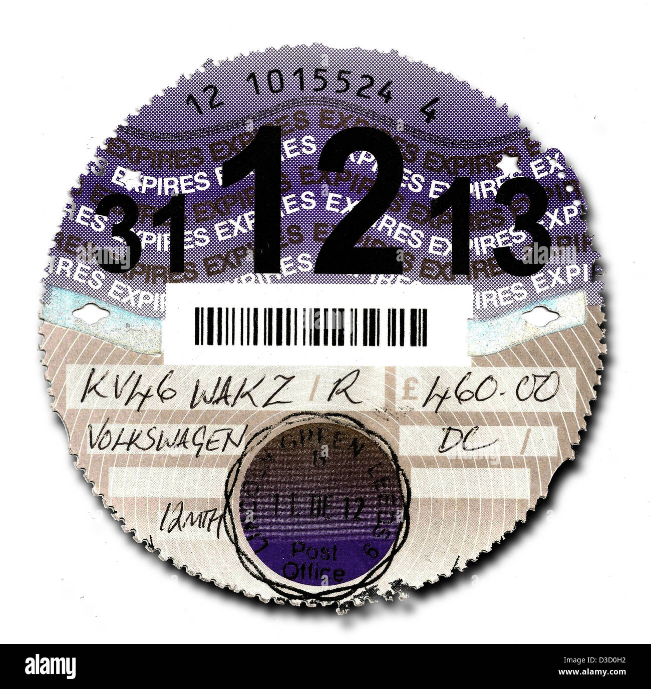 Tax discs 2013 Stock Photo - Alamy