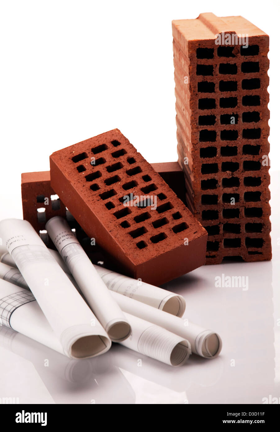 Building background,construction plan and bricks Stock Photo - Alamy