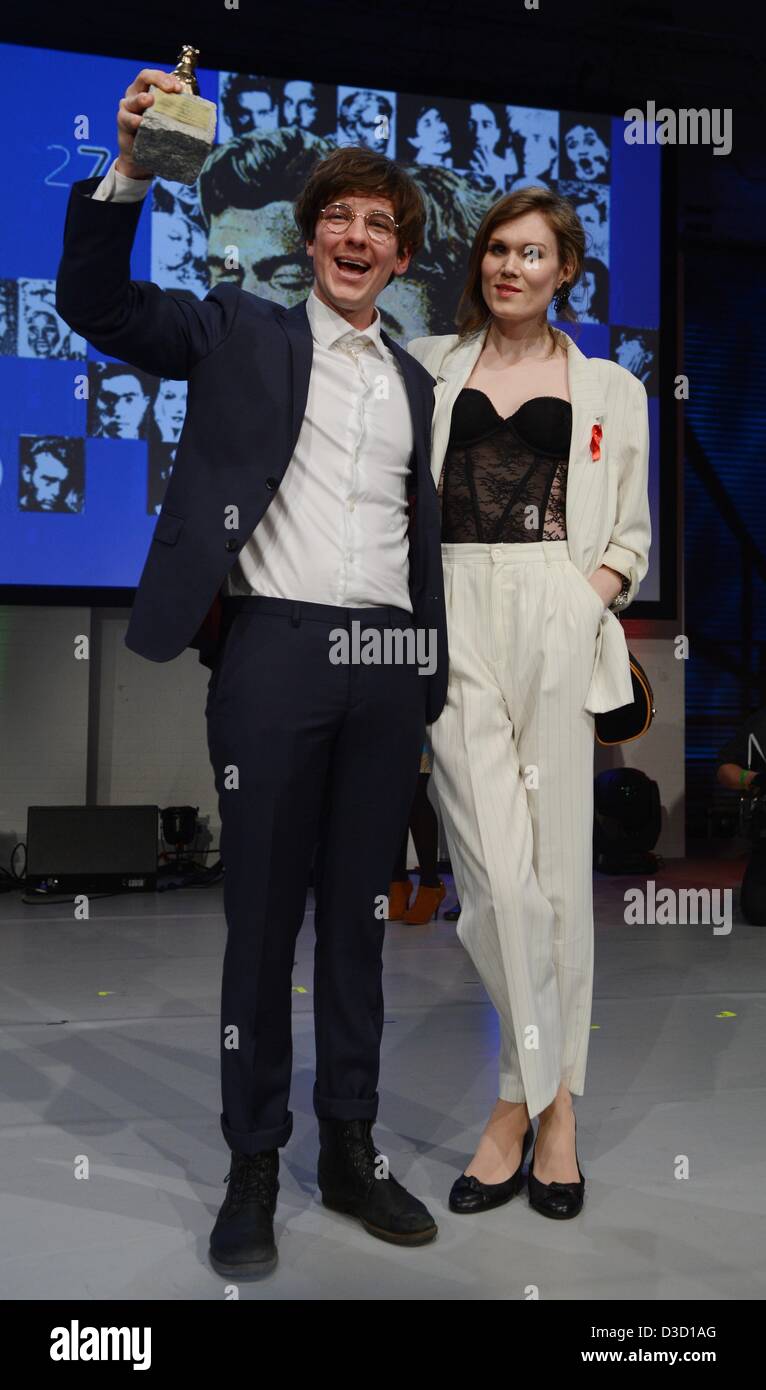 Swedish director Victor Lindgren and actress Jana Bringlov Ekspong pose ...