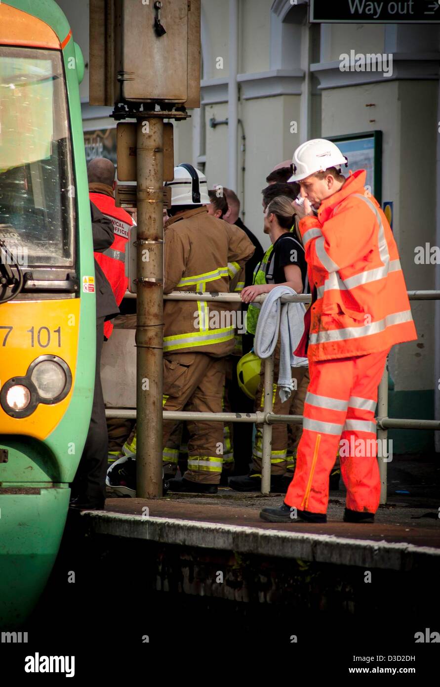 Brighton, Sussex, UK. Saturday 16th February 2013. A man was hit by a ...