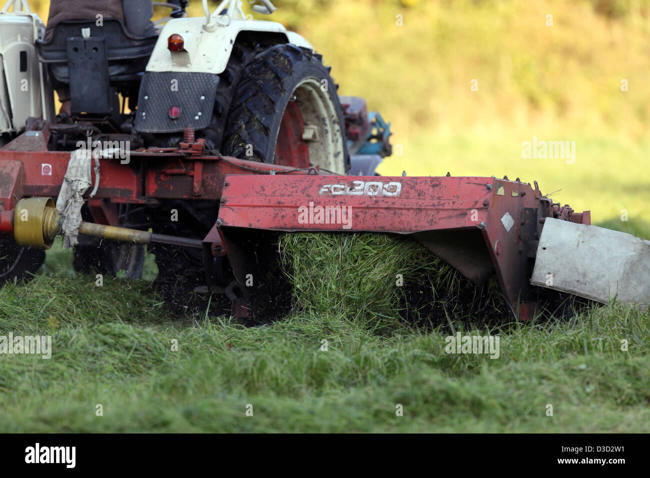 Resplendent village, Germany, mowing a lawn with a mower Stock Photo ...