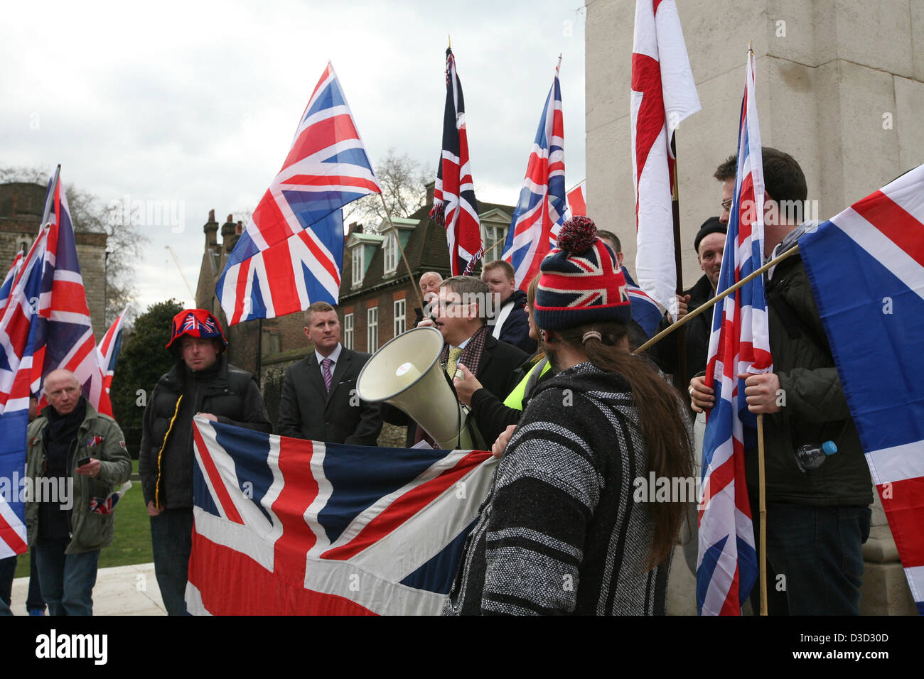 London, UK. Saturday 16th February 2013. Ulster loyalists making ...