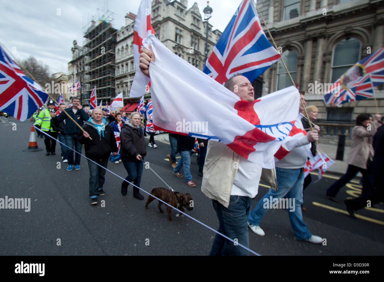 London UK. 16th February 2013. Protesters stage a march in London ...