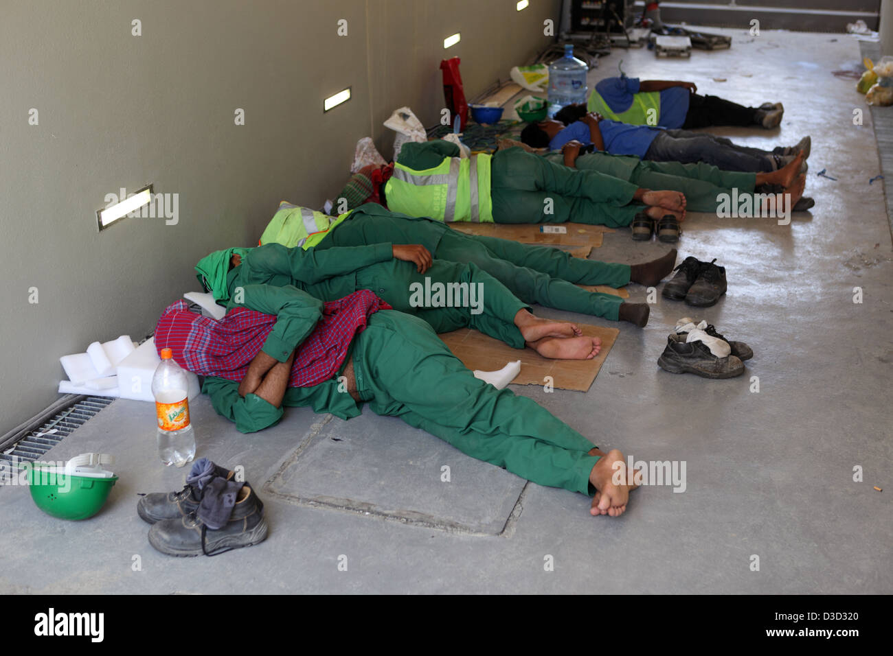 Sleeping Construction Workers