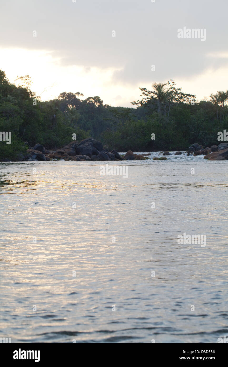Rapids across the River Essequibo. North Rupununi. Guyana Stock Photo ...