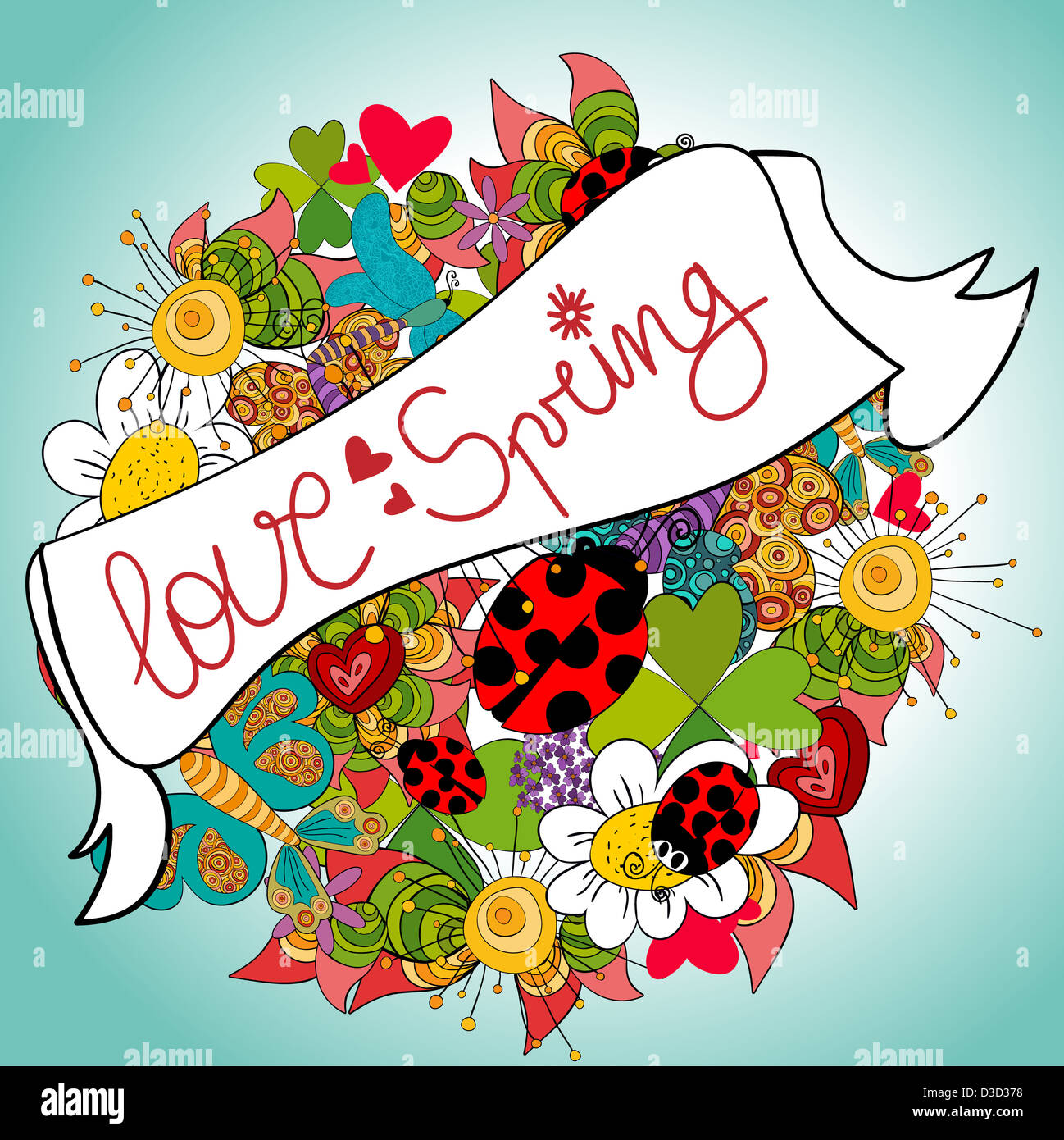 Love spring vibrant colors composition background. Vector file layered ...