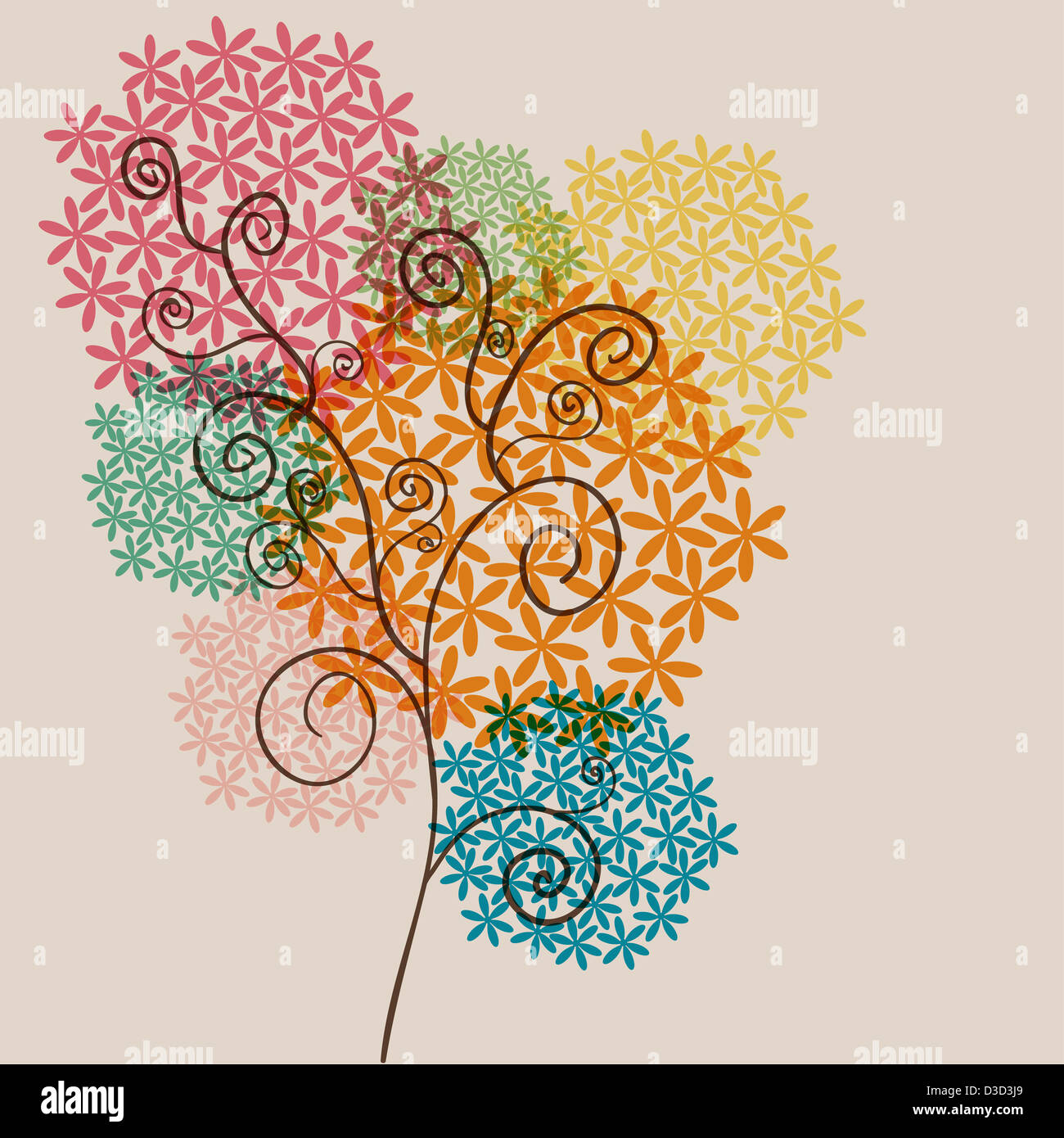 Spring cute transparent flowers composition background. EPS10 file ...