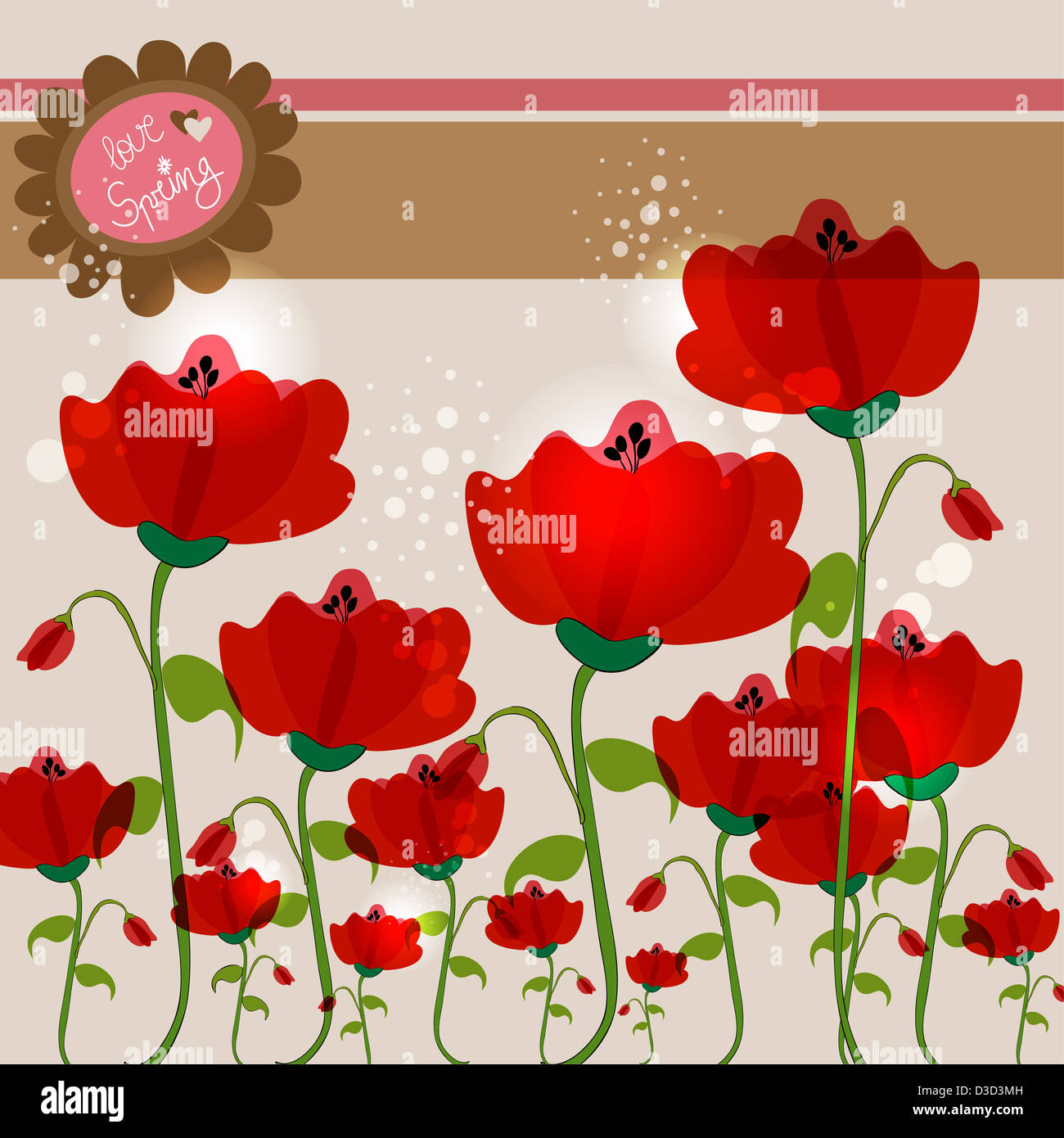 Spring love background with contemporary transparent flowers. EPS10 ...