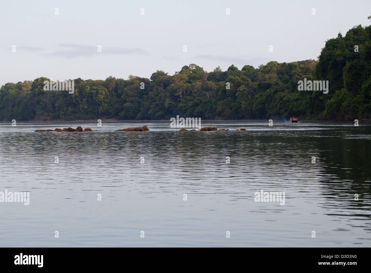 Rapids or Falls, across the River Essequibo. North Rupununi. Guyana ...