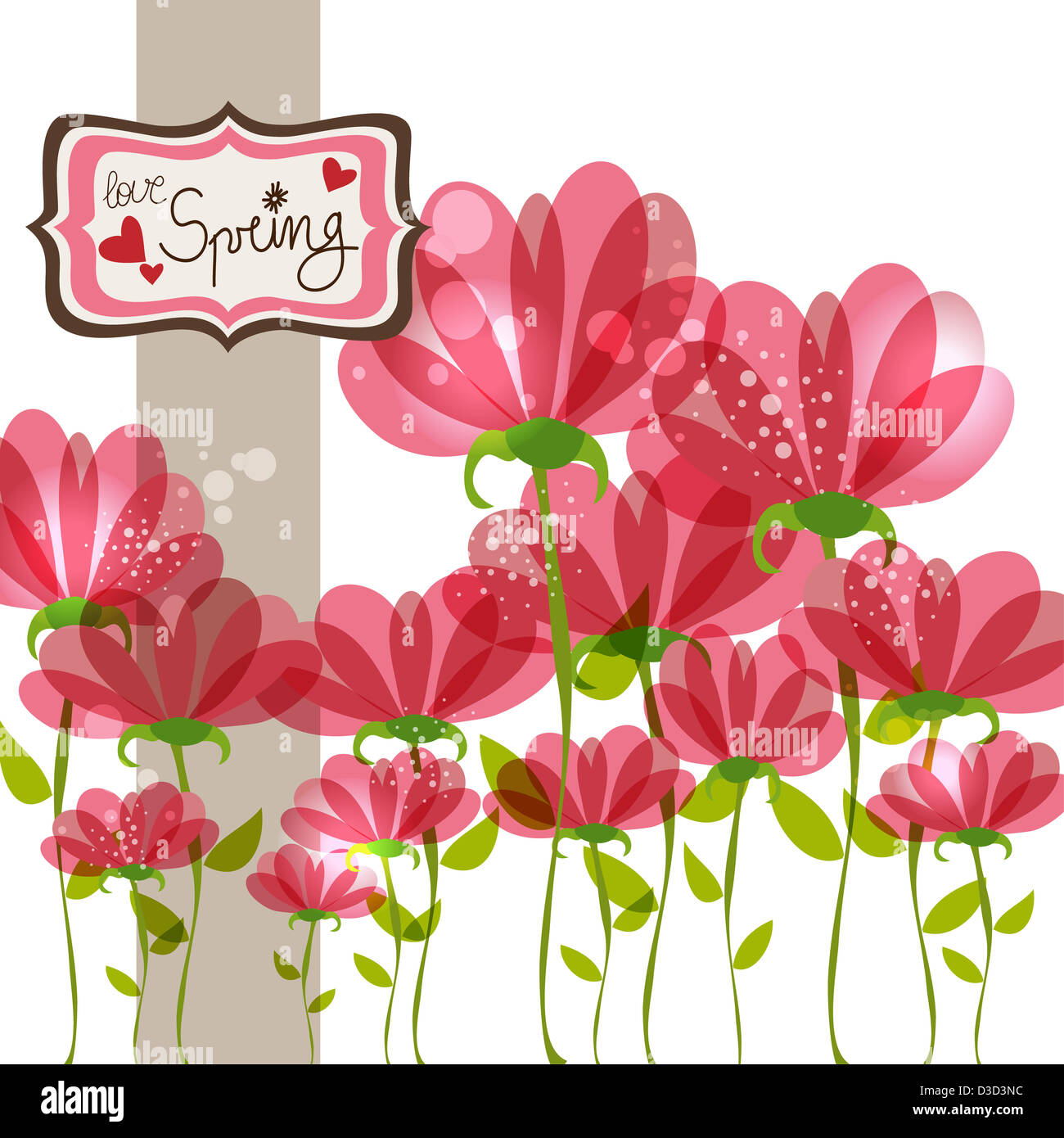 Love in Spring time contemporary transparent flowers background. EPS10 ...