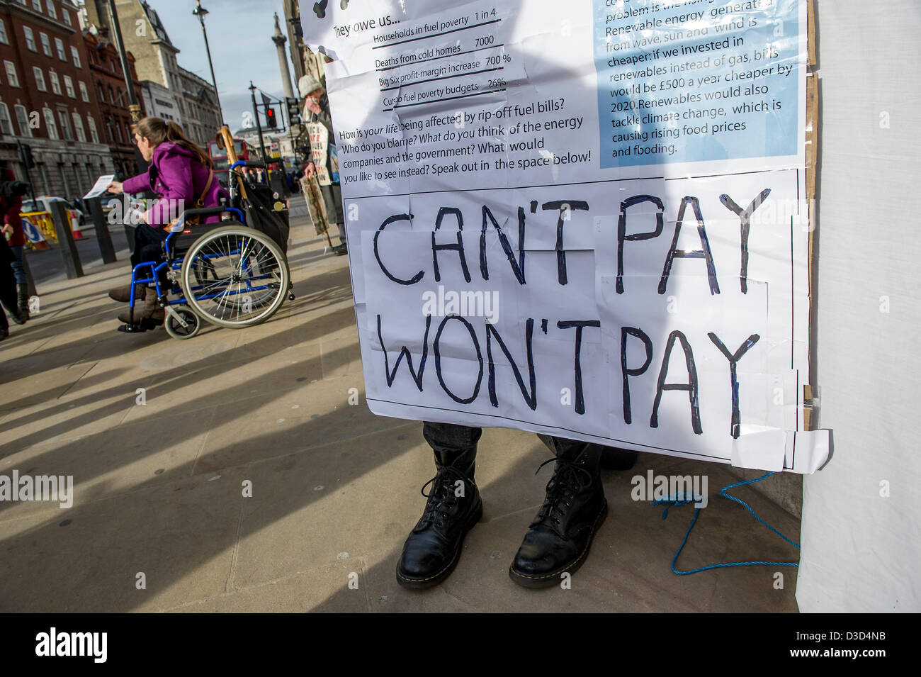 A protest organised by Fuel Poverty Action outside the Department of ...