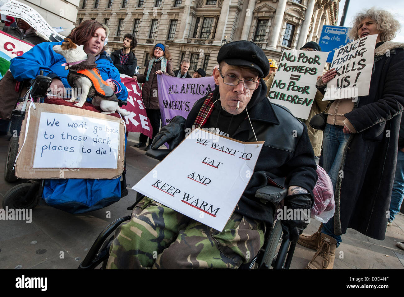 A protest organised by Fuel Poverty Action outside the Department of ...
