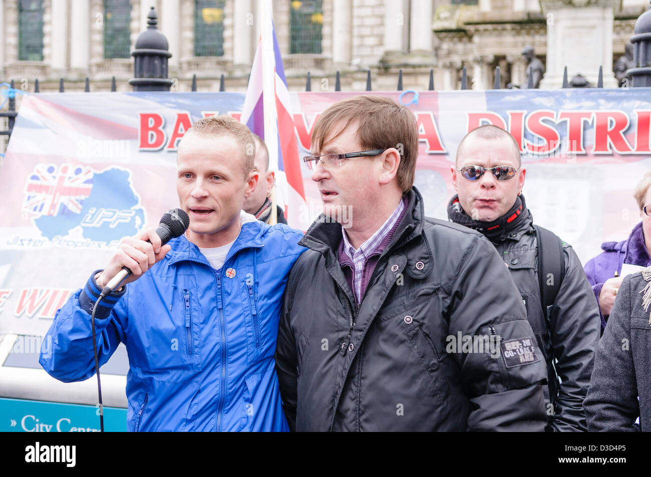 16th February 2013, Belfast, Northern Ireland, UK. Jamie Bryson and ...