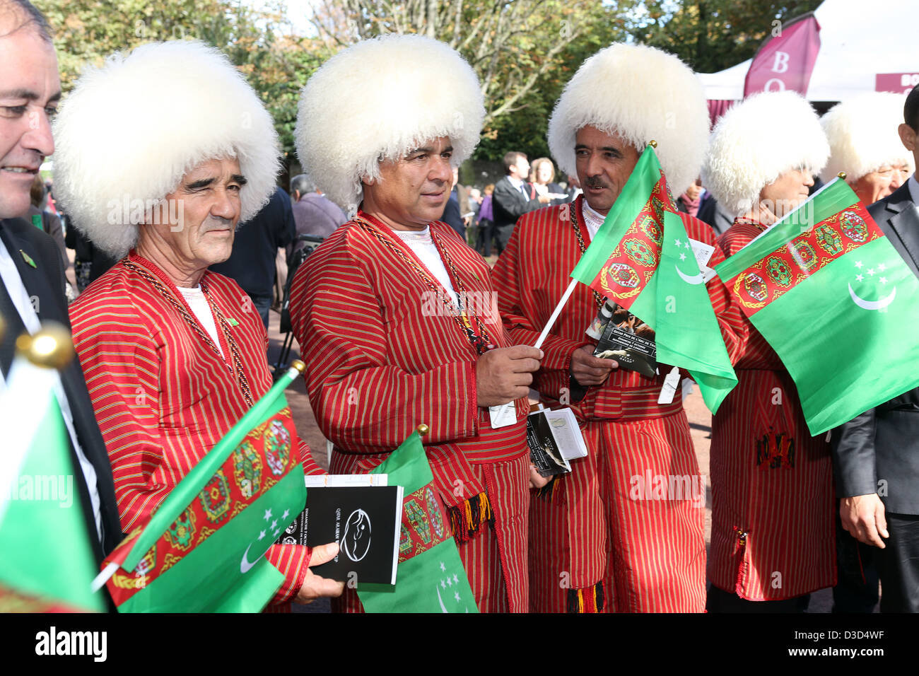 Paris, France, men from Chechnya in national costume Stock Photo - Alamy