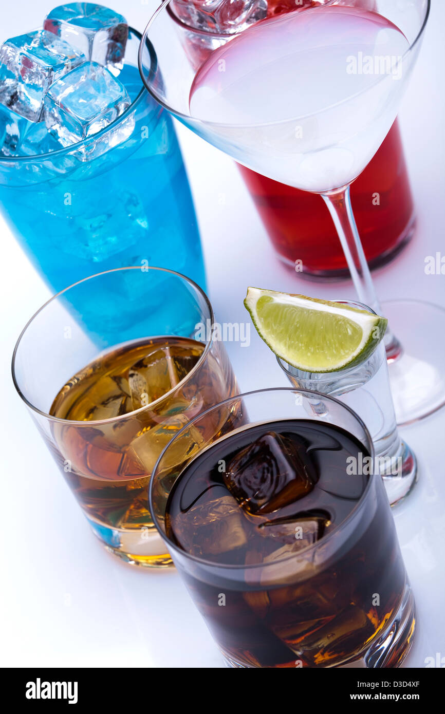 Alcohol drinks set Stock Photo - Alamy