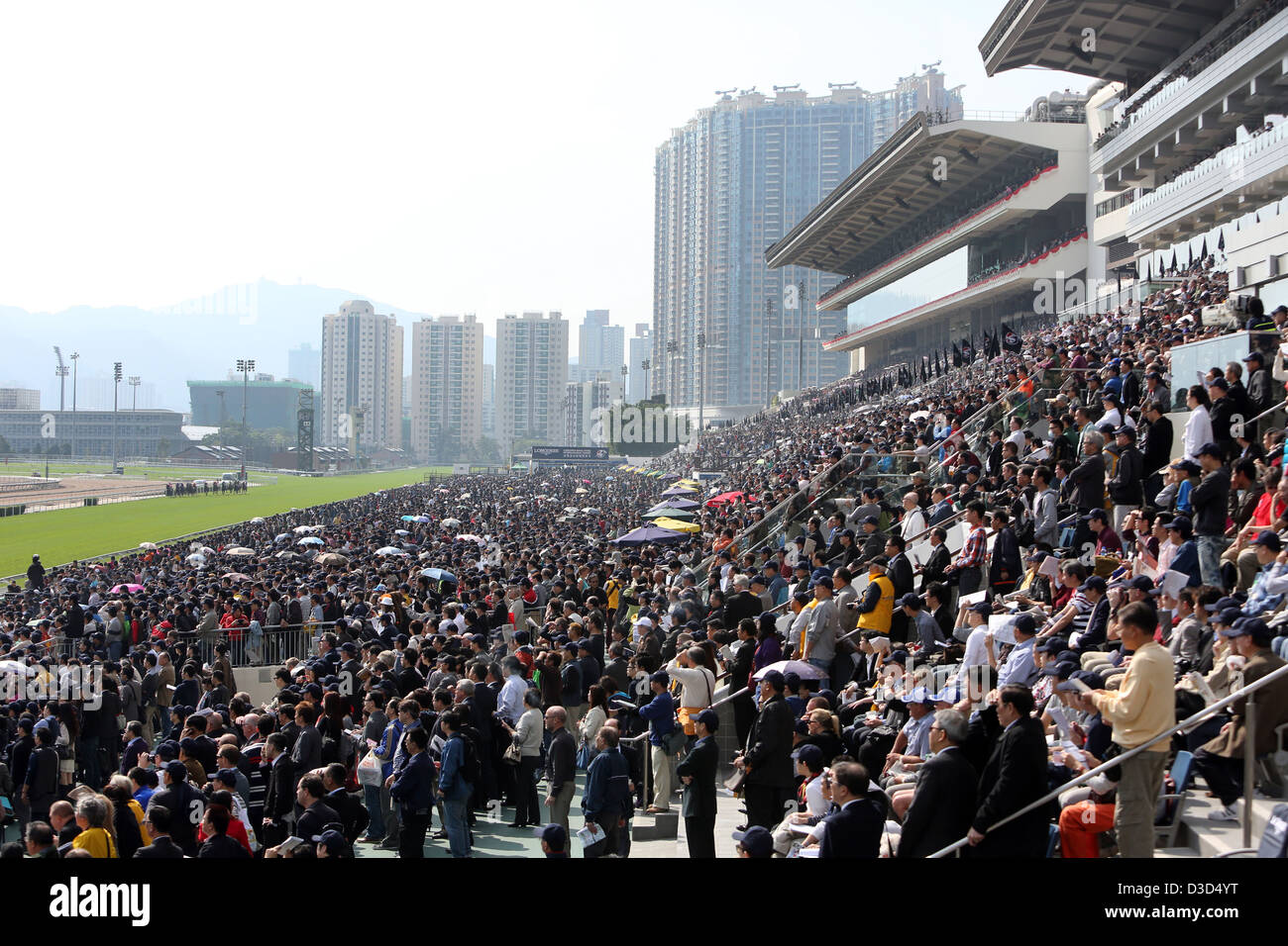 Hong Kong, China, view the Sha Tin Racecourse Stock Photo - Alamy