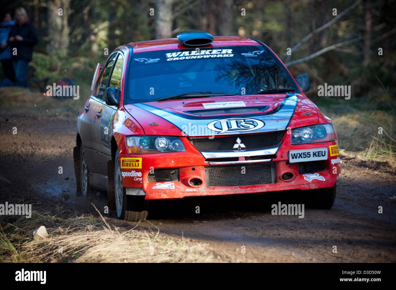 Rally cars compete during the Scottish snowman rally in and around the ...