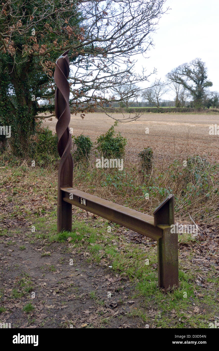Mile marker on the Marriott's Way long-distance footpath / cycleway ...