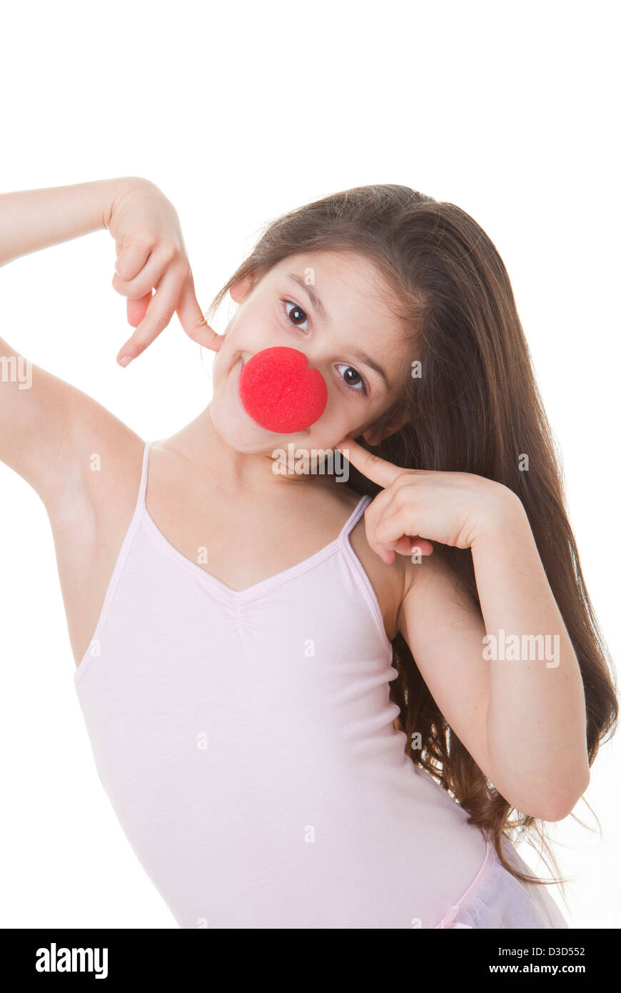happy smiling red nose day kid Stock Photo - Alamy
