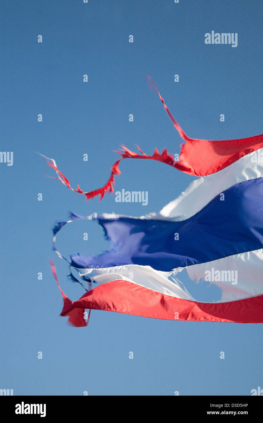 Thai flag tattered hi-res stock photography and images - Alamy