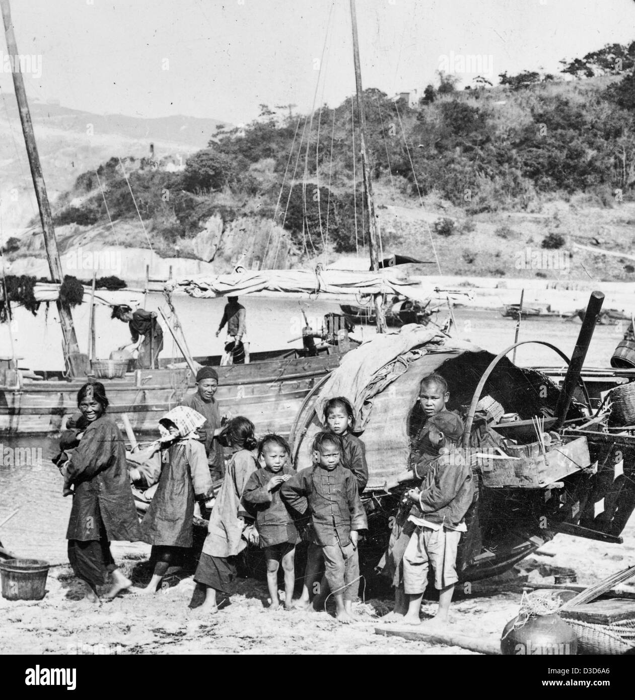A typical fishing family, Shankiwan, China, circa 1925 Stock Photo - Alamy