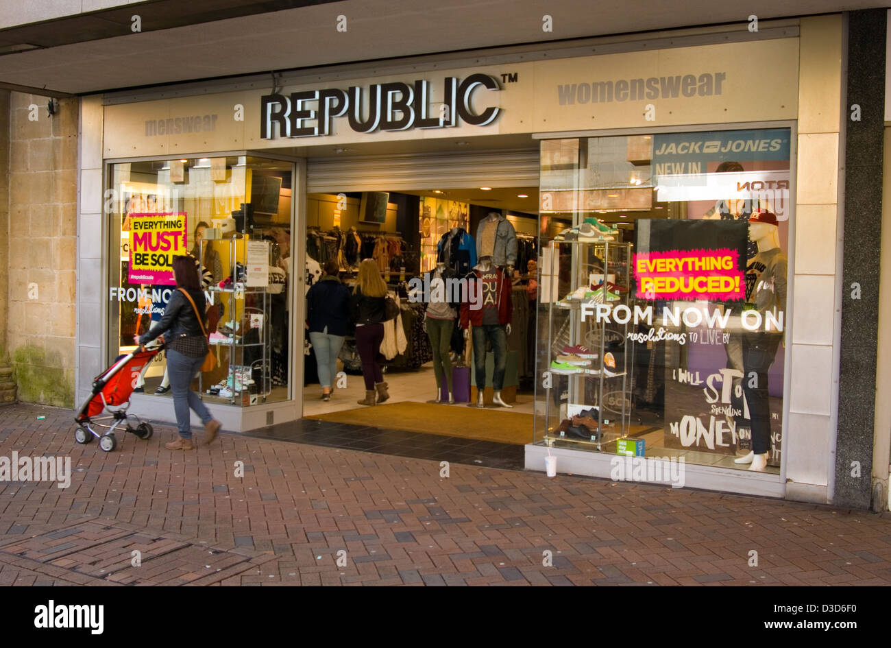 Republic store / shop Gloucester UK. Now in administration Stock Photo ...