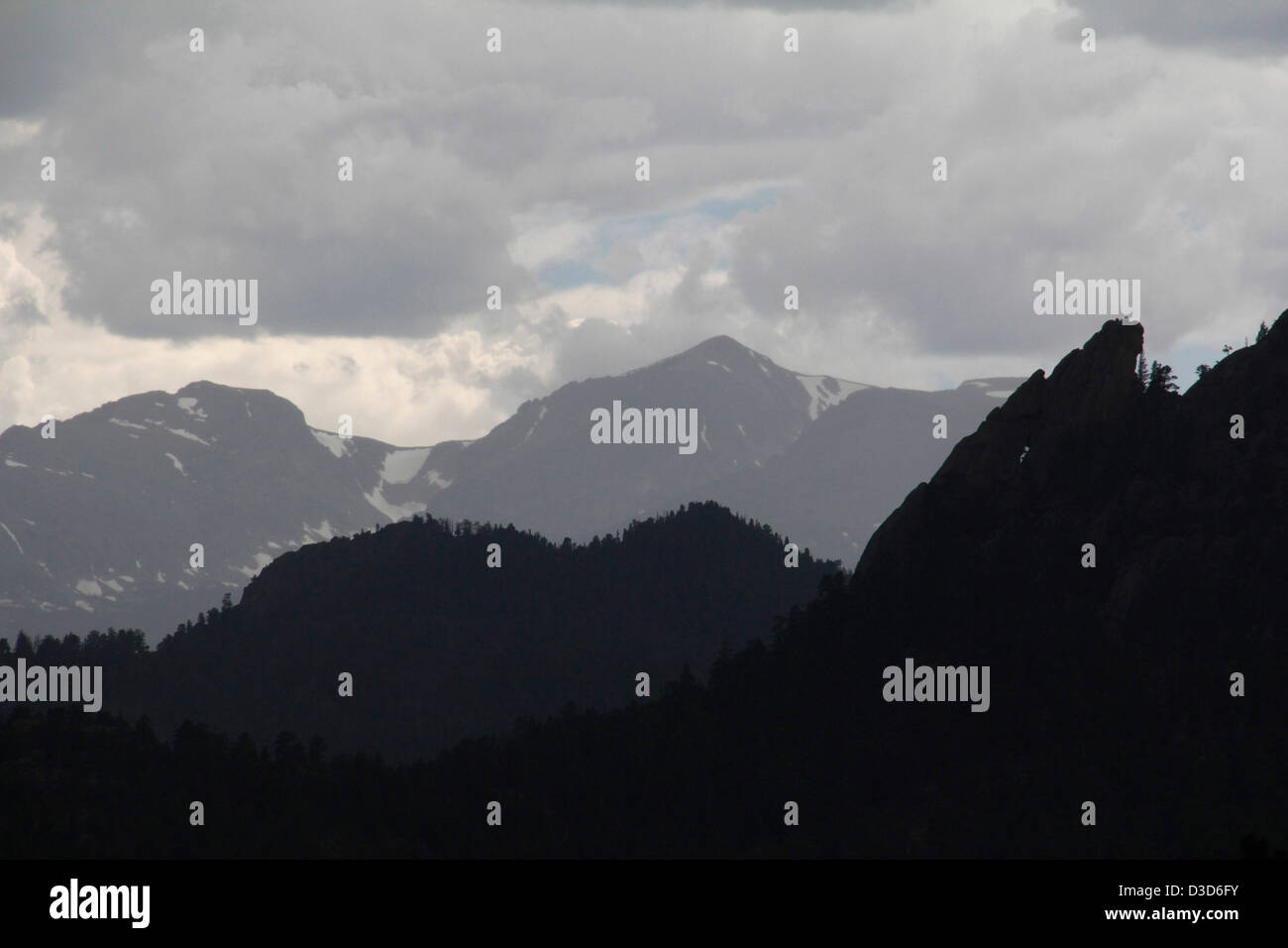 weathered granite cliff Rocky Mountain National Park Colorado Stock ...