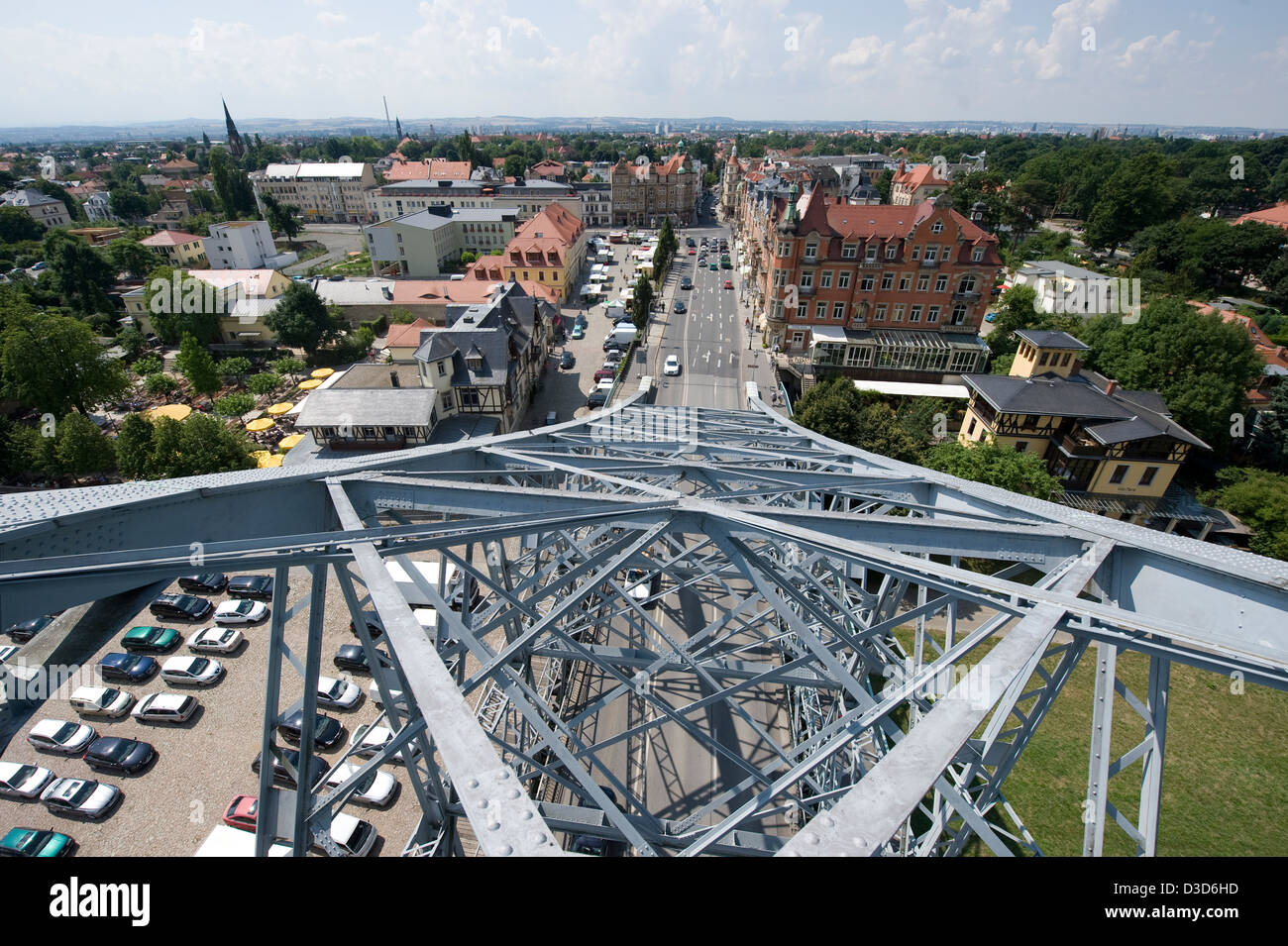 Blue wonder bridge over the elbe river at hi-res stock photography and ...