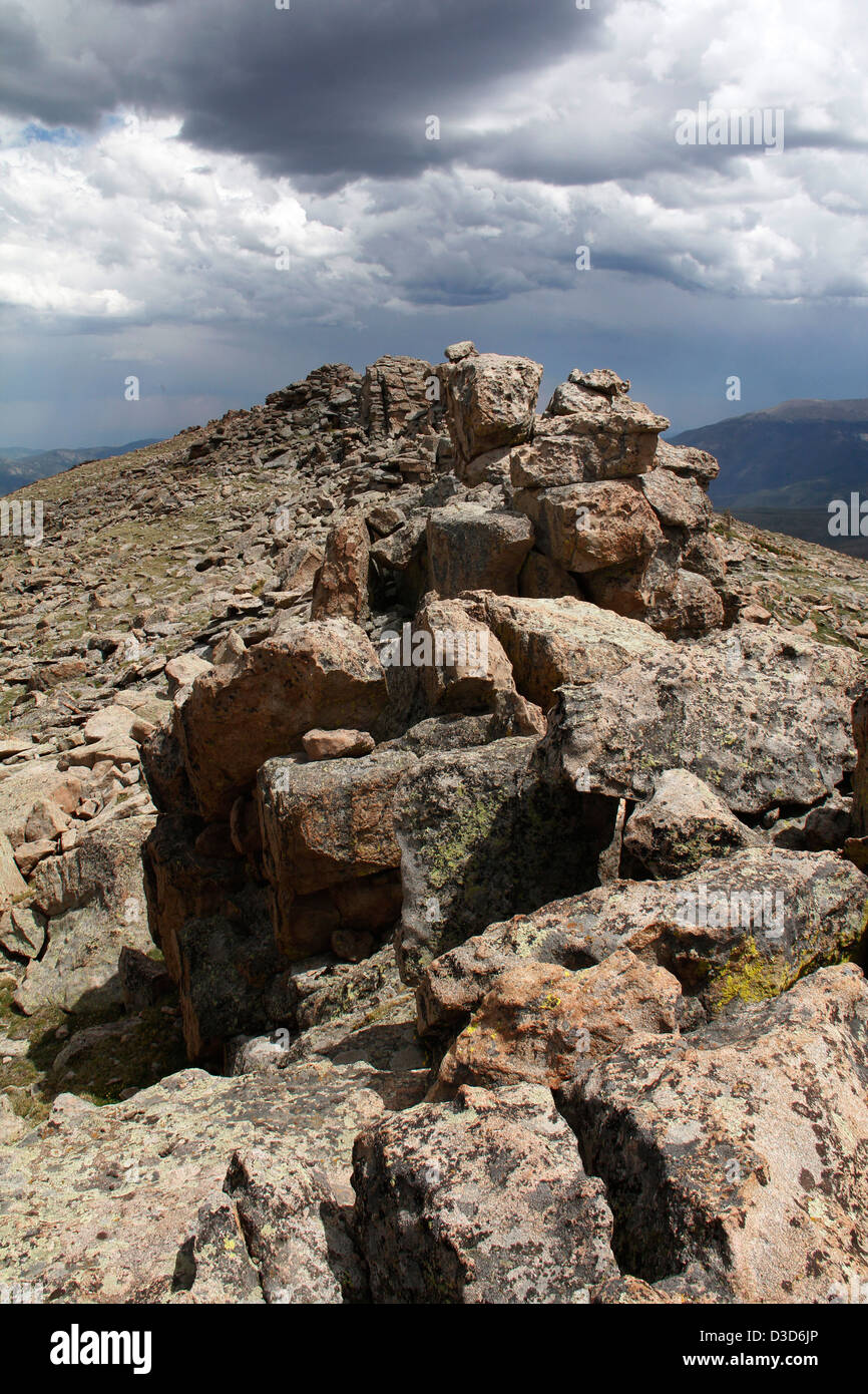 weathered granite cliff Rocky Mountain National Park Colorado Stock ...