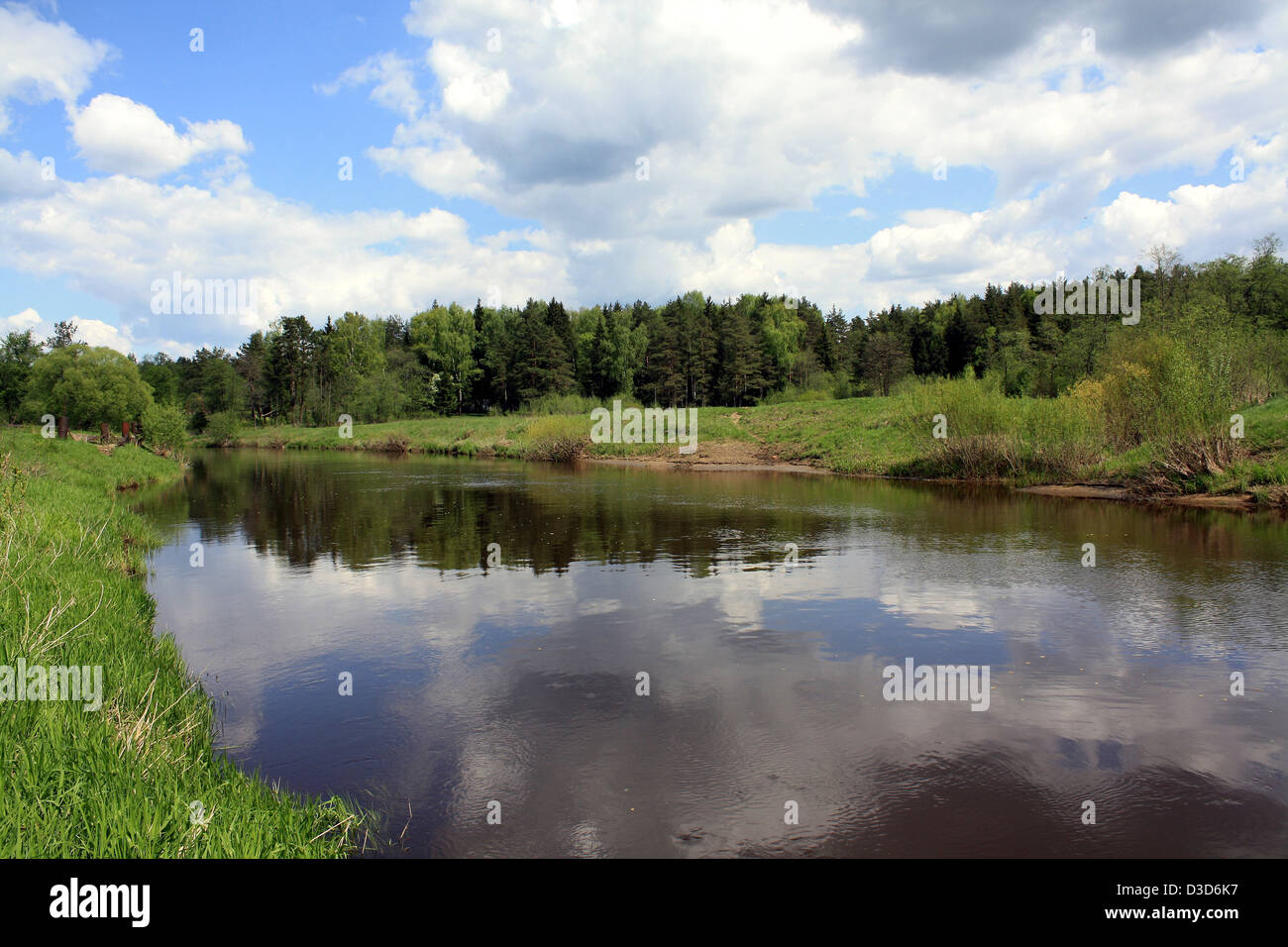 Landscape with the river Stock Photo - Alamy