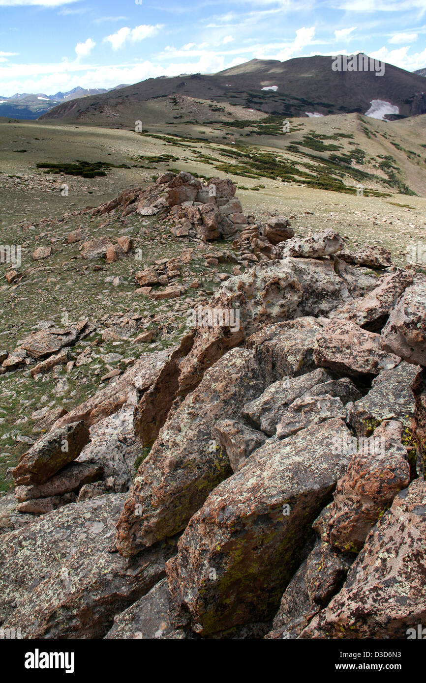 weathered granite cliff Rocky Mountain National Park Colorado Stock ...