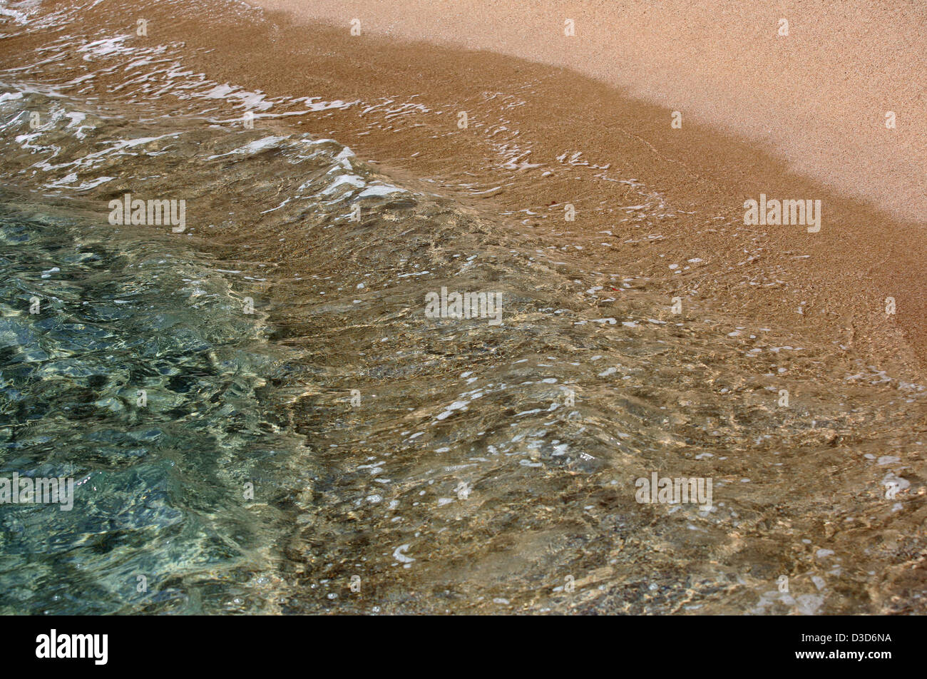 Blue coastal transparent water and sand Stock Photo - Alamy