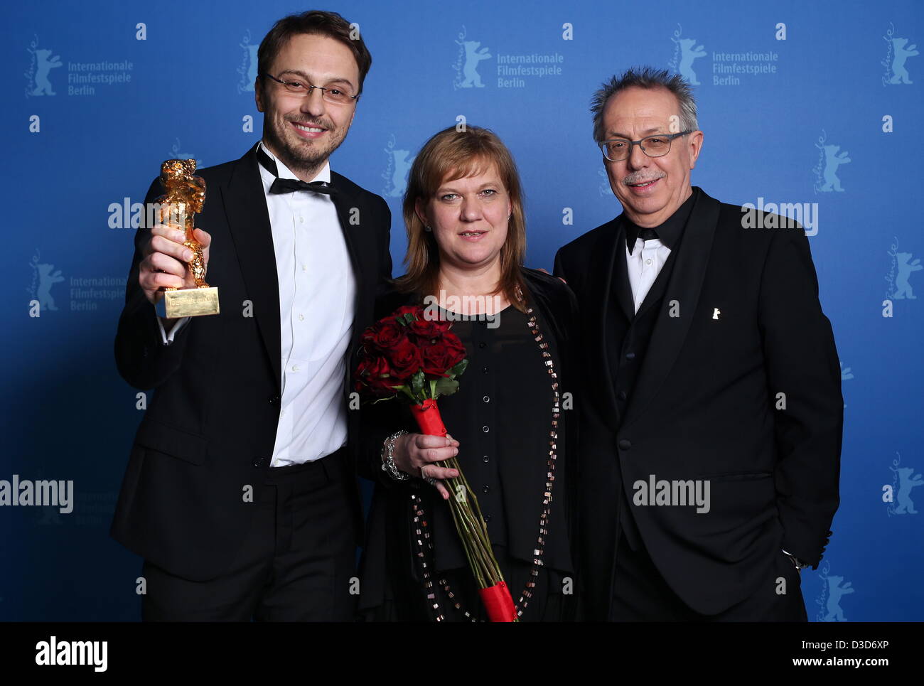 Romanian director Calin Peter Netzer (L) and producer Ada Solomon ...