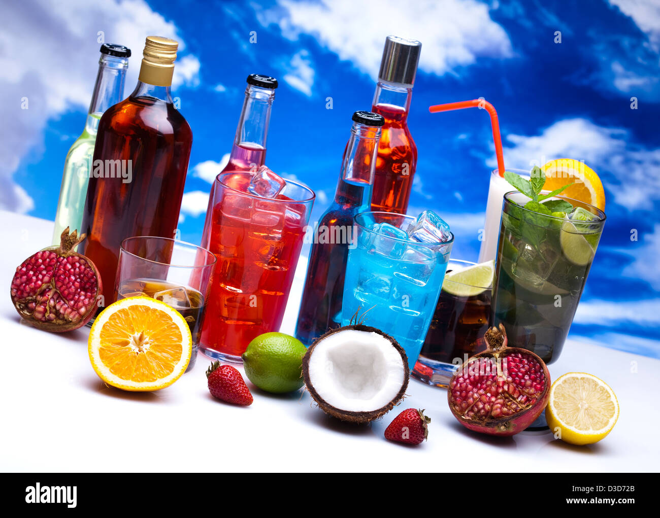 Fresh drink with fruits Stock Photo - Alamy