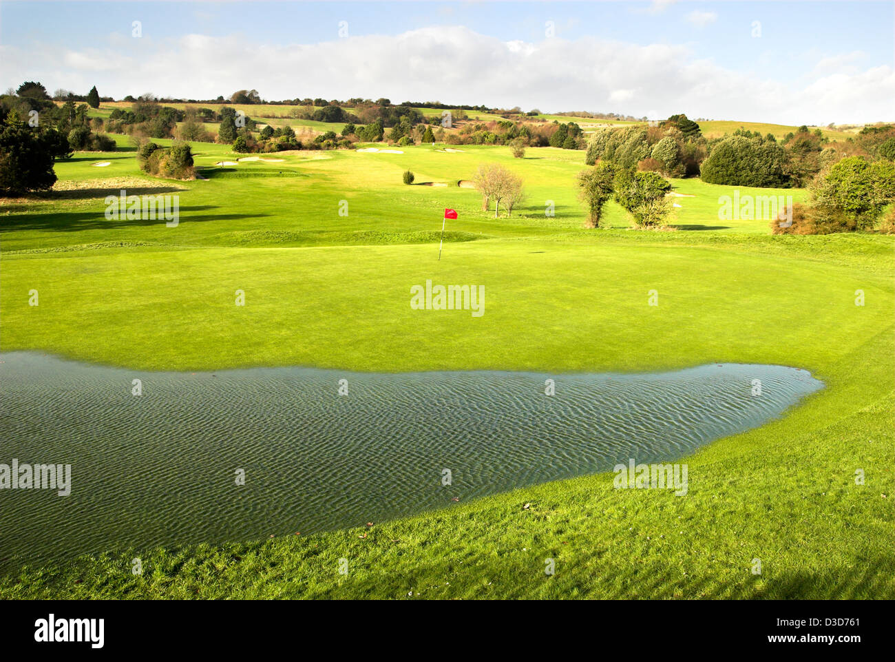 A long period of rain brings a waterlogged golf course on the south ...