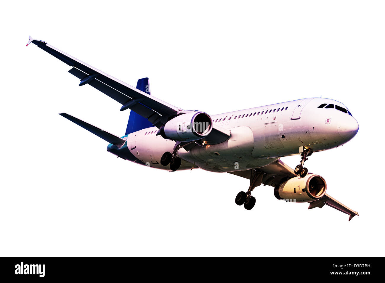 Real jet aircraft, isolated on white. Good for sunset/sunrise sky ...