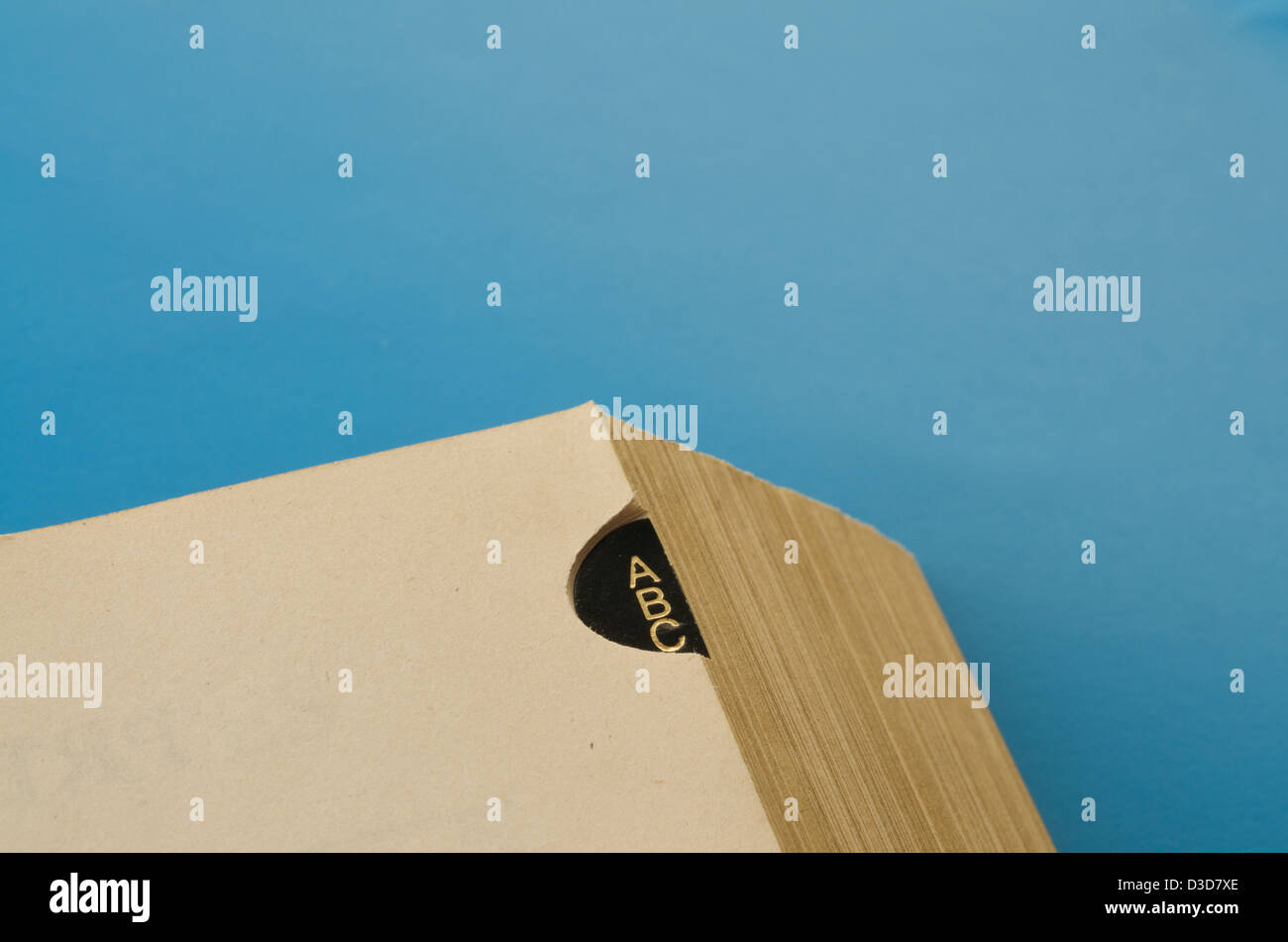 Tabs of an English encyclopedia dictionary Stock Photo - Alamy