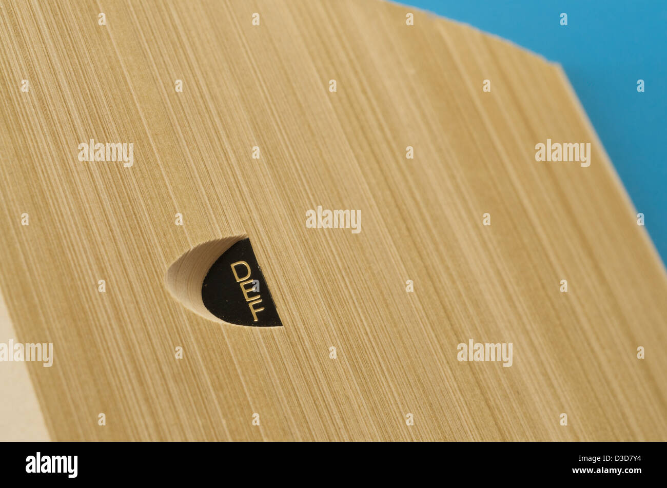 Tabs of an English encyclopedia dictionary Stock Photo - Alamy